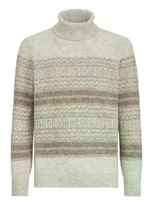 Brunello Cucinelli Jacquard-knit Roll-neck Sweater - Neutrals