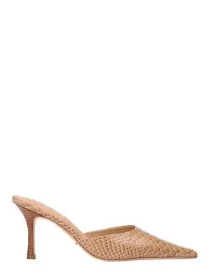 TONY BIANCO Sicily Mule With Pointed Toe And Low Heel - Tan Python