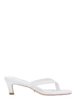 TONY BIANCO Topaz Leather Mule With Kitten Heel - White Nappa