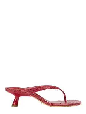 TONY BIANCO Krista Embossed Leather Thong Mules - Scarlet Python