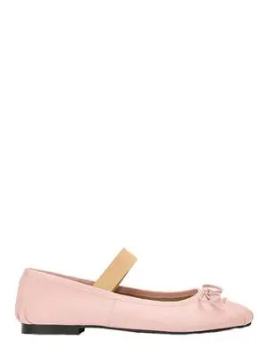 TONY BIANCO Caspian Ballet Flats With Bow Detailing And Elastic Strap - Blush Nubuck
