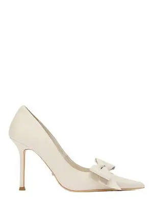 TONY BIANCO Nellie Pointed-toe Stiletto Heels With Bow Detailing - Dove Nappa