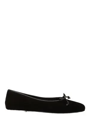 TONY BIANCO Cappi Suede Ballet Flats With Bow Detail - Black Suede