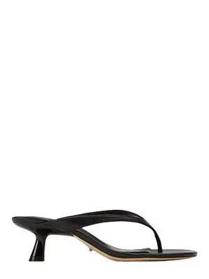 TONY BIANCO Krista Leather Mule Sandals - Black Nappa