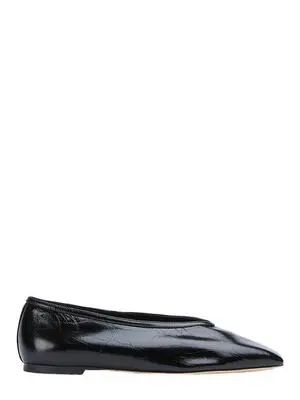 TONY BIANCO Bianca Leather Ballet Flats - Black Crinkle