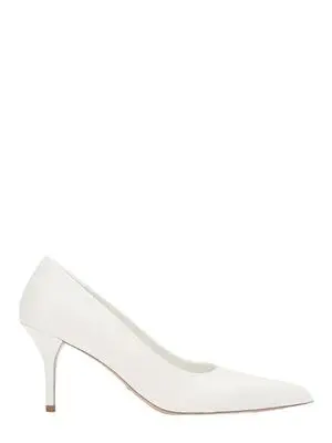 TONY BIANCO Chloe Pointed Toe Leather Pumps - Milk Capretto