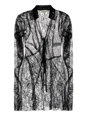 BLUMARINE BLUMARINE Lace Front Tie Shirt