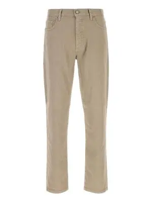 Zegna Stretch Linen Blend Trousers - Light Brown
