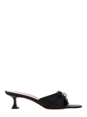 Amina Muaddi Satin Eleonora Mules - Black