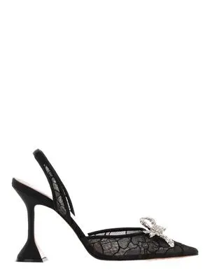 Amina Muaddi Lace Rosie Pumps - Black