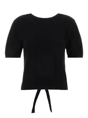 GANNI GANNI Cotton Top With Back Tie Detail