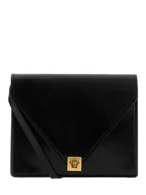 Versace Leather Severine Crossbody Bag With Medusa Detail - Black