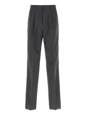 JIL SANDER Graphite Wool Pleated Trousers - Grey