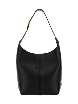 TOD'S Calf Leather Bucket Bag - Black