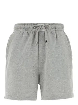 Attico Cotton Shorts With Logoed Label - Grey