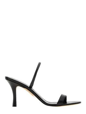 THE ROW Leather Ella Sandals - Black