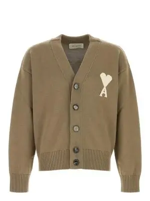 Ami AMI Cappuccino Wool Blend Cardigan Light Brown