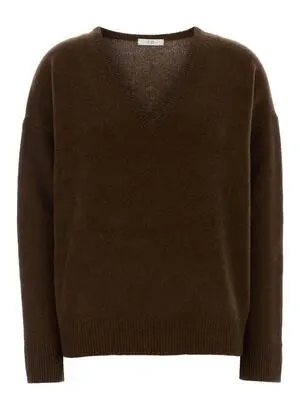 Co Cashmere V-neck Sweater - Brown