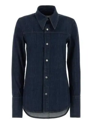 AMI AMI Denim Shirt With Embroidered Detail