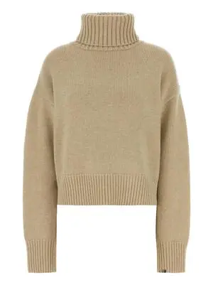 Extreme Cashmere Turtleneck Ribbed Cashmere Sweater - Light Brown