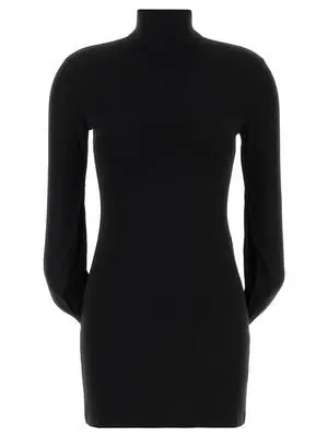 Alexander Wang Stretch Jersey Mini Dress With Draped Sleeves - Black
