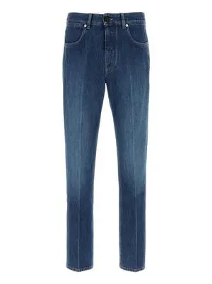 Givenchy Stonewashed Pure Cotton Denim Jeans - Blue
