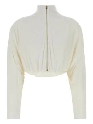 Alaïa Viscose Blend Cropped Jacket - White
