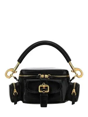 Chloé Small Camera Bag In Polished Calf Leather - Black