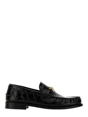 VERSACE VERSACE Leather Loafers With Embossed Detail