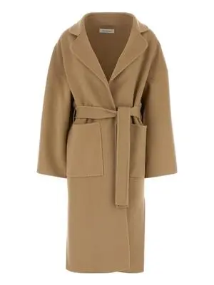 AFTERCOAT Camel Wool Blend Coat - Light Brown