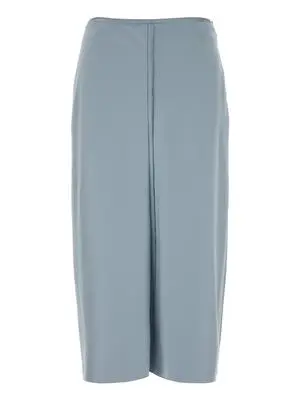 Ami Stretch Satin Skirt - Blue