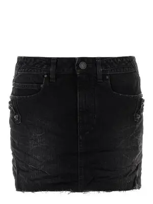 Balenciaga Embellished Denim Mini Skirt - Black