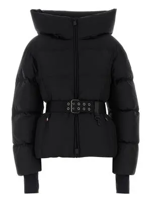Moncler Quilted Down Jacket With Belt - Black