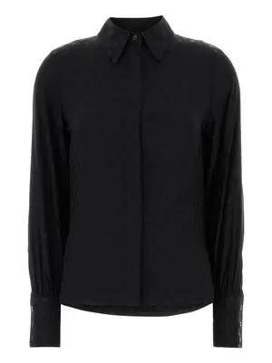 Isabel Marant Étoile Stretch Silk Polka Dot Shirt - Black