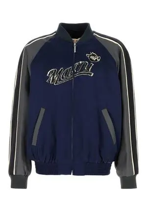 Marni Satin Bomber Jacket - Blue
