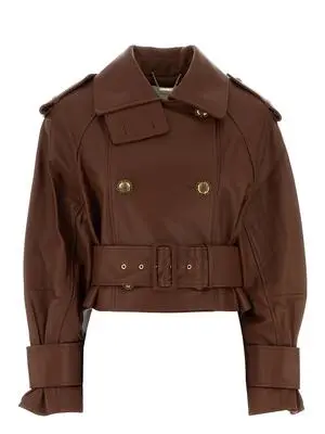 Zimmermann Leather Hypnotic Trench Coat - Brown
