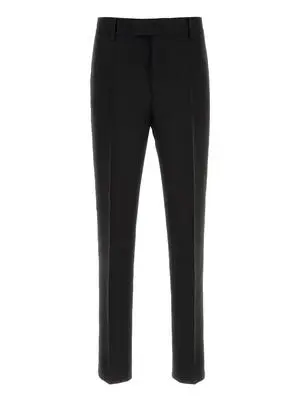 FERRAGAMO Tailored Viscose Blend Trousers With Central Pleats - Black