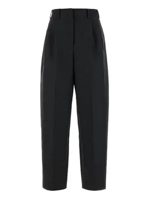 Givenchy Charcoal Wool Pleated Trousers - Grey