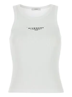 Givenchy Stretch Cotton Ribbed Tank Top - White
