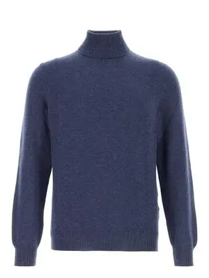 Fedeli Pure Cashmere Turtleneck Sweater - Blue