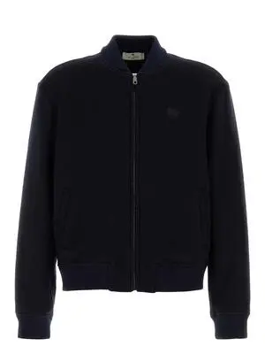 Etro Wool Blend Bomber Jacket With Pegaso Embroidery - Blue
