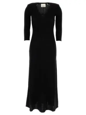 Isabel Marant Étoile Wool Blend V-neck Dress - Black
