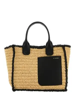 VALEXTRA Raffia Mini Shopping Bag - Light Brown