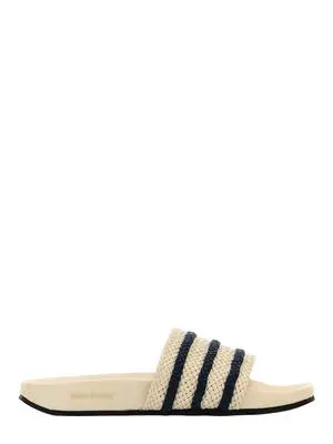 WALES BONNER X ADIDAS Waved Leather Adilette Slides - White