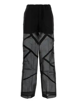 Co Cotton Blend Drawstring Waist Pants - Black