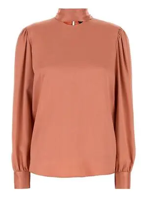 TOM FORD Salmon Satin Blouse With Neck Ties - Pink