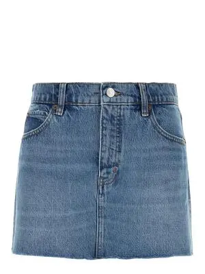FRAME FRAME Denim Mini Skirt With Raw Edge Hem