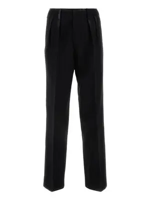 MAISON MARGIELA Wool Trousers With Contrast Stitching - Black