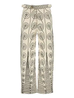 BODE BODE Embroidered Wool Quillwork Pants
