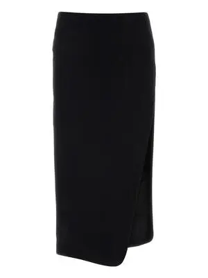 ANN DEMEULEMEESTER ANN DEMEULEMEESTER Asymmetrical Wool Felt Midi Skirt
